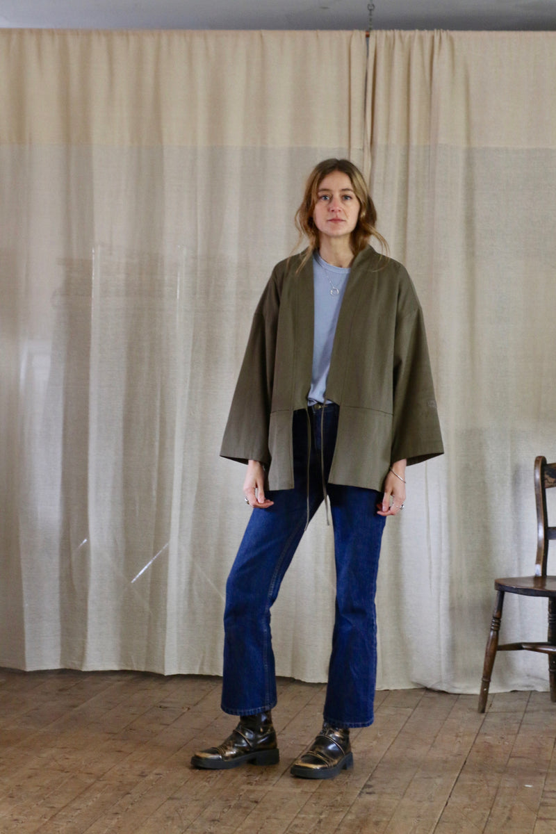 The Garden Kimono - Dead-stock Soft Cotton Artichoke Green